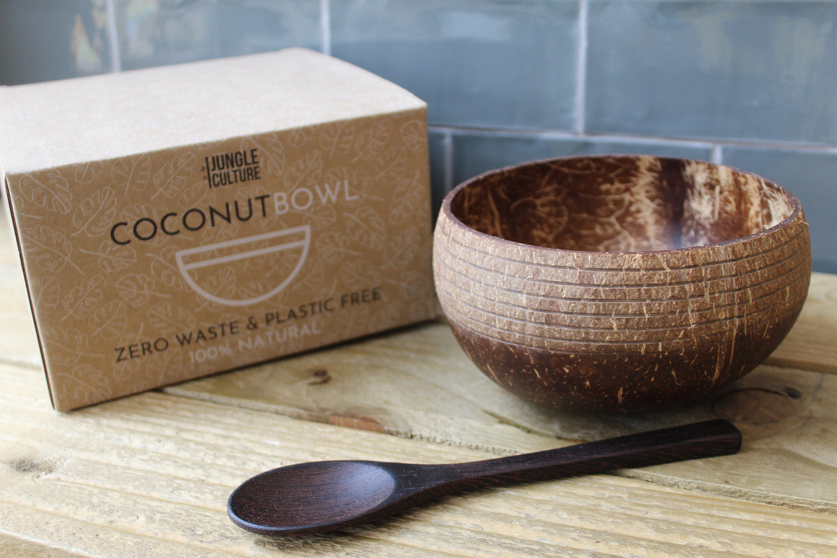 Coconut bowl & Spoon set ~ By Jungle Culture – UnSealed, Clacton-on-Sea